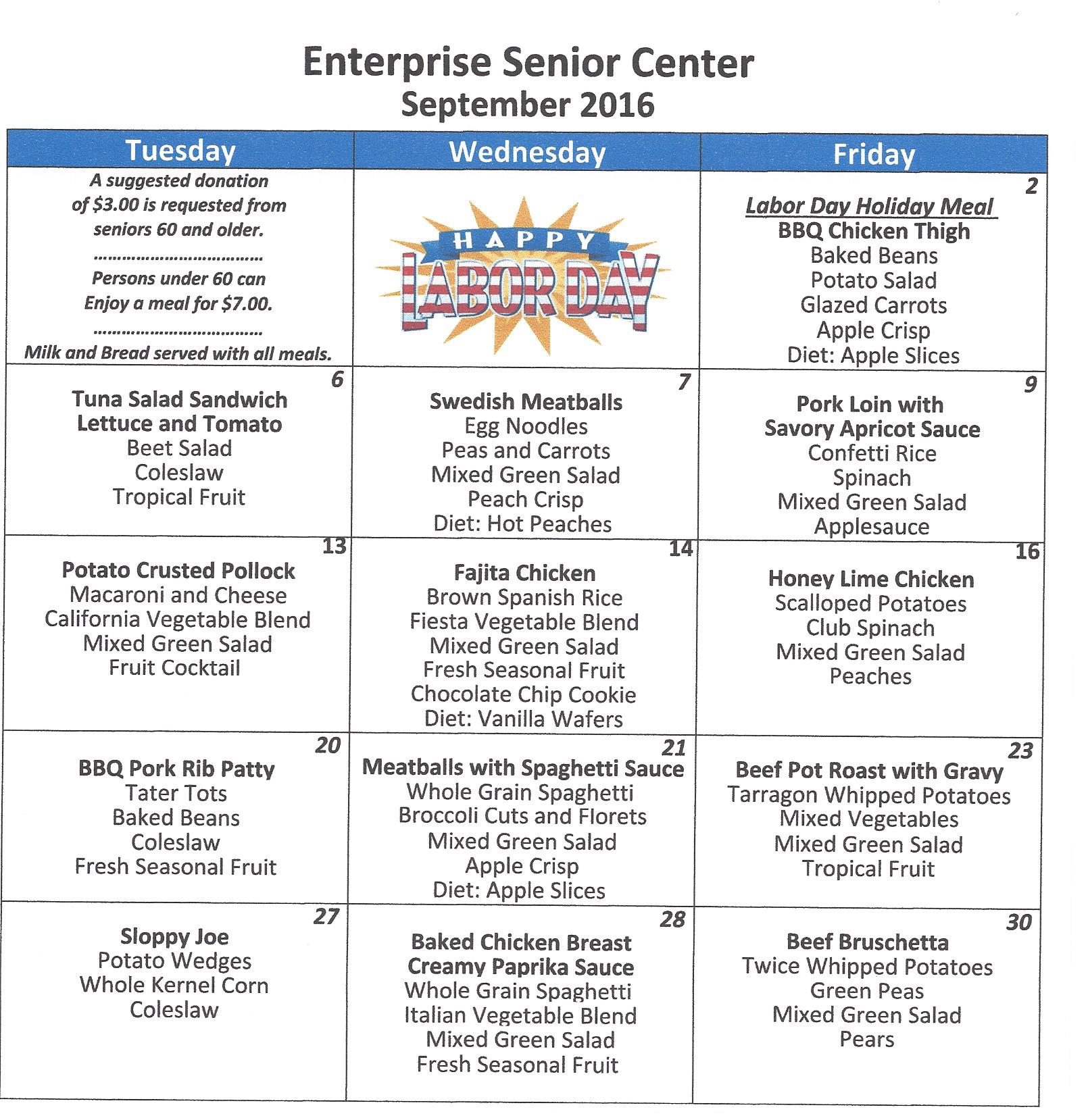 Senior Citizen Food Menu Ideas